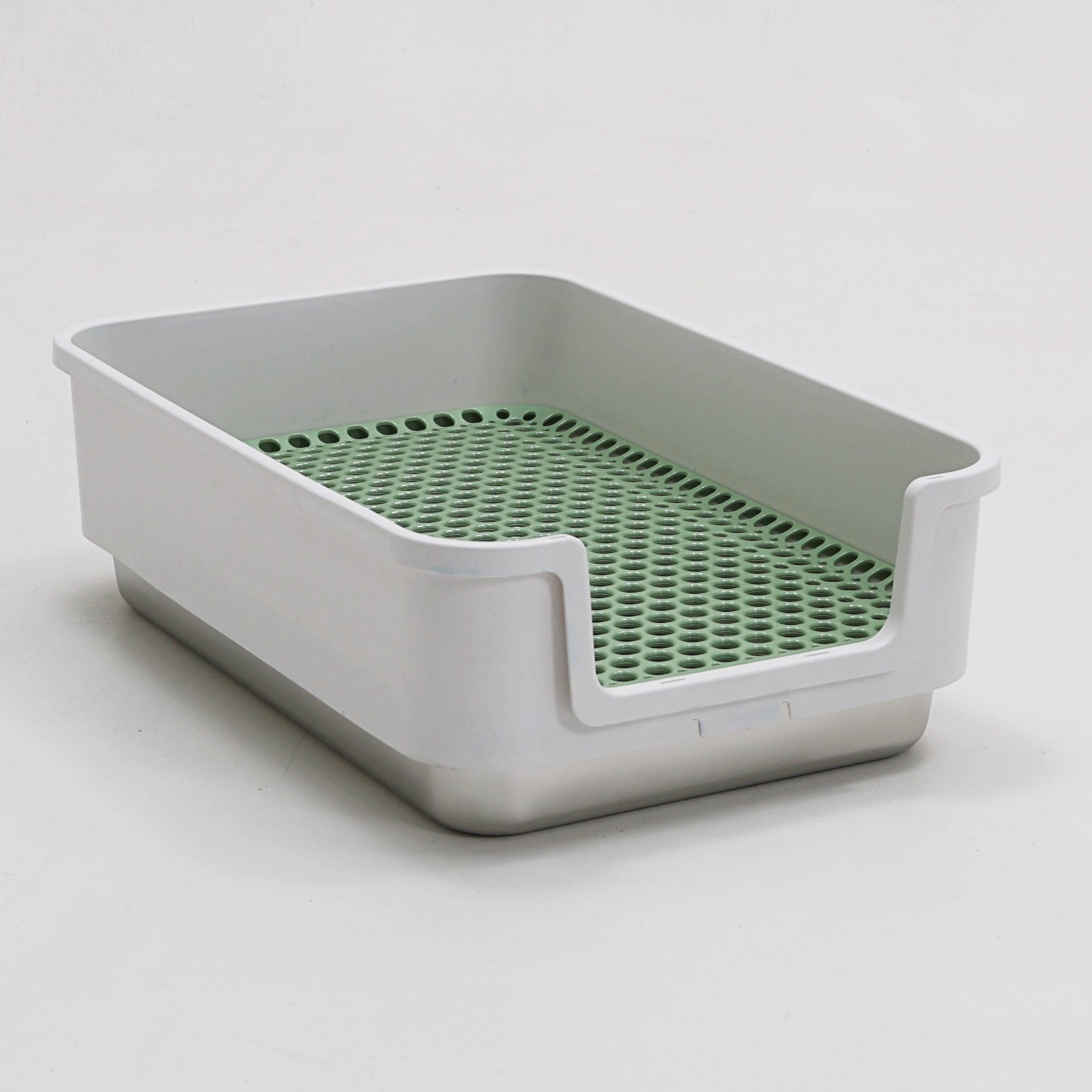 ROOLY Stainless Rabbit Litter Box - Short Side Entrance (Low Height)